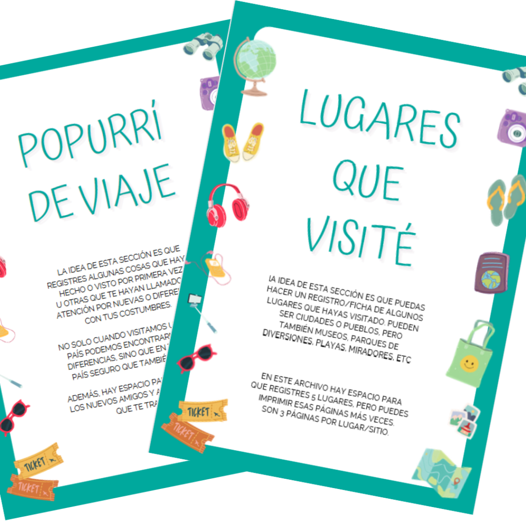 Diario de Viaje para niños y niñas (pdf imprimible) | Magia en el Camino