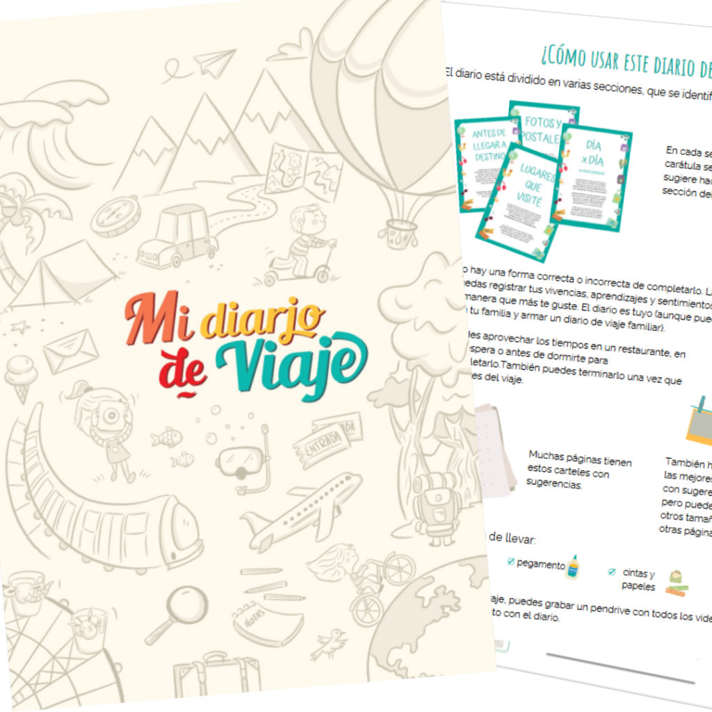 Diario de Viaje para niños y niñas (pdf imprimible) | Magia en el Camino